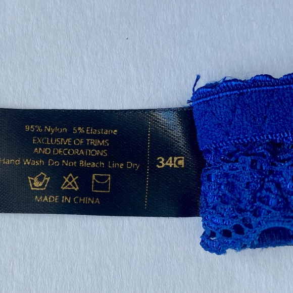 Love You Sexy | Intimates & Sleepwear | Royal Blue Bra Thong And Garter ...